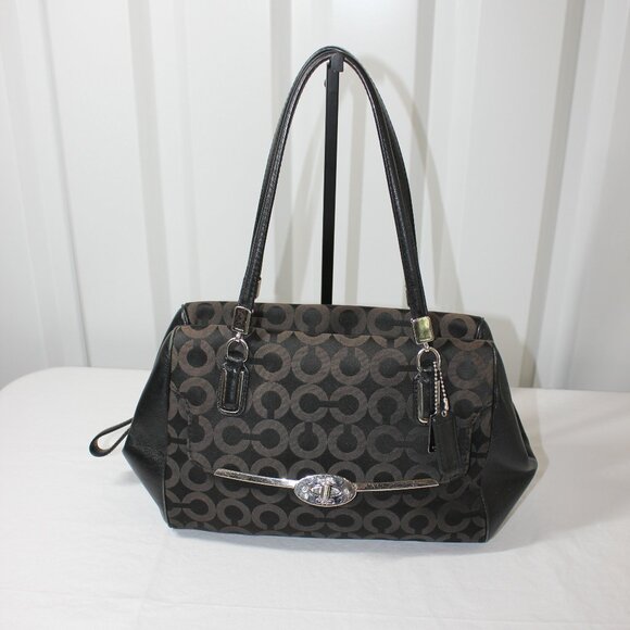 Coach | Bags | Coach Womens Madeline Madison East West Op Art Sateen ...